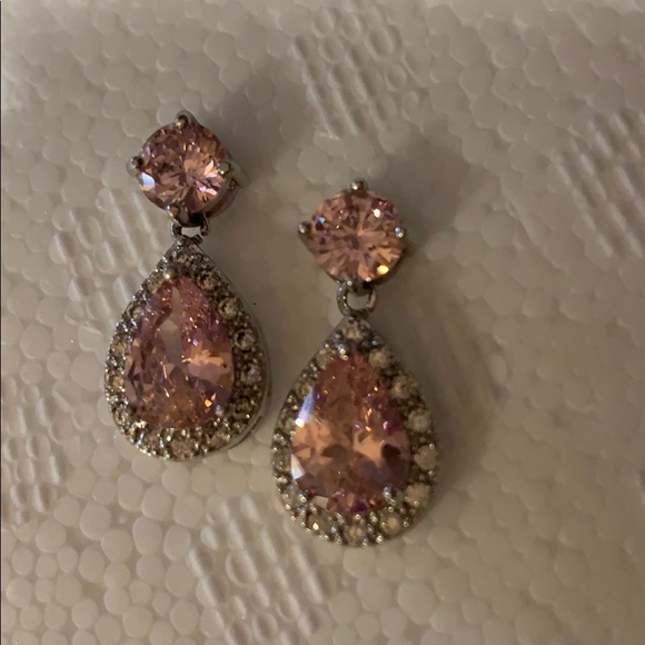 Jewelry | Stunning Pink Ice Teardrop Pierced Earrings | Poshmark